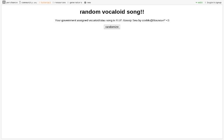 random vocaloid song!! ― Perchance Generator