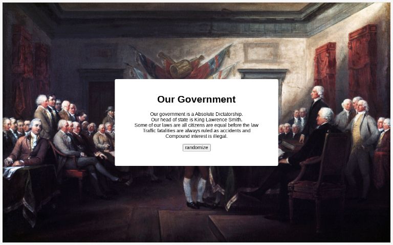 Our Government ― Perchance Generator