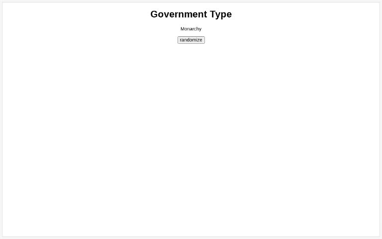 Government Type ― Perchance Generator