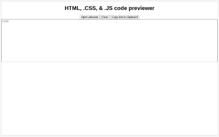 HTML, .CSS, & .JS code previewer ― Perchance Generator