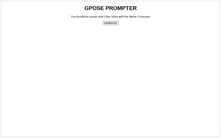 GPOSE PROMPTER ― Perchance Generator