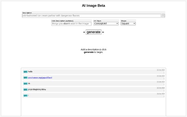 AI Image Beta ― Perchance Generator