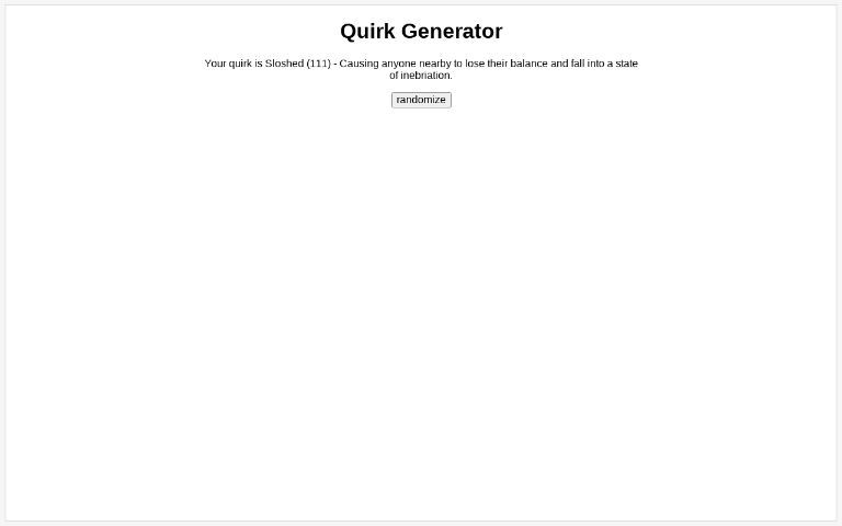 Quirk Generator