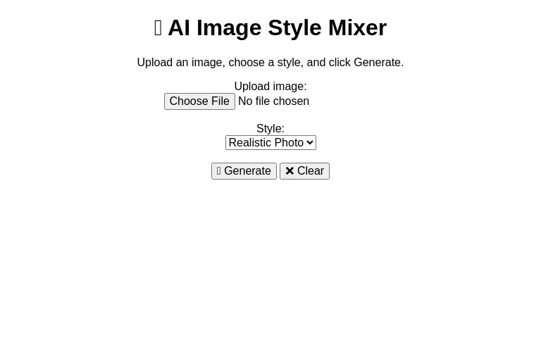 🖼️ AI Image Style Mixer ― Perchance Generator