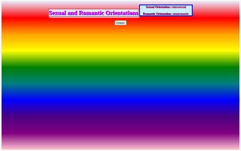 Sexual and Romantic Orientations ― Perchance Generator