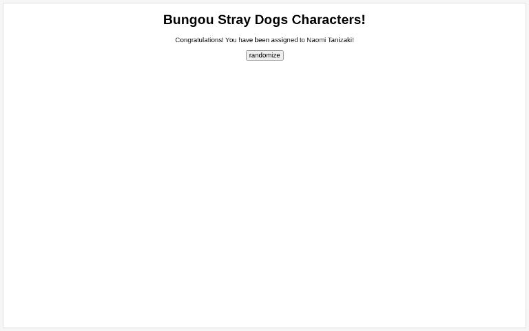 Bungou Stray Dogs Characters! ― Perchance Generator