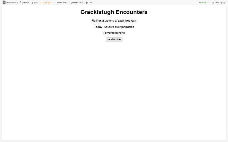 Gracklstugh Encounters ― Perchance Generator