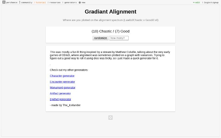 Gradiant Alignment ― Perchance Generator
