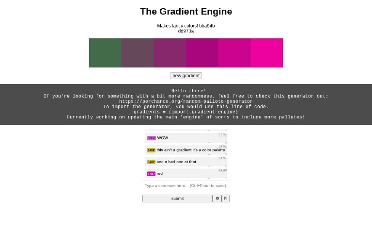 The Gradient Engine ― Perchance Generator