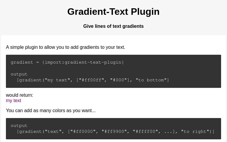 Gradient-Text Plugin