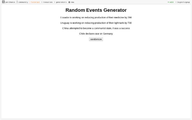 Random Events Generator