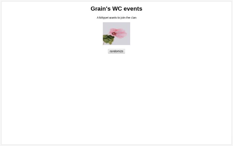 Grain's WC events ― Perchance Generator