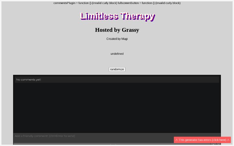 Limitless Therapy ― Perchance Generator