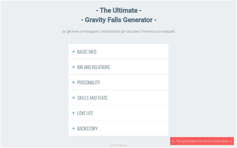 The Ultimate - - Gravity Falls Generator