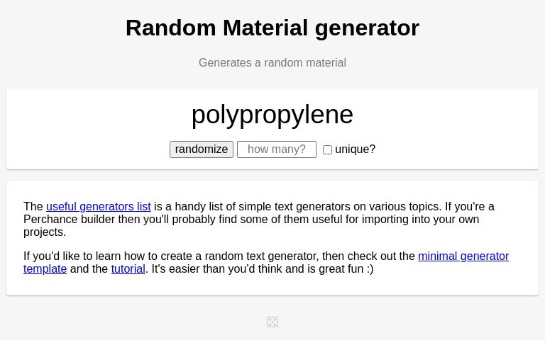 Random Material generator