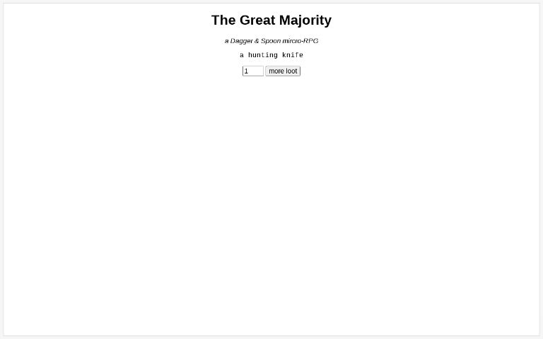 The Great Majority ― Perchance Generator