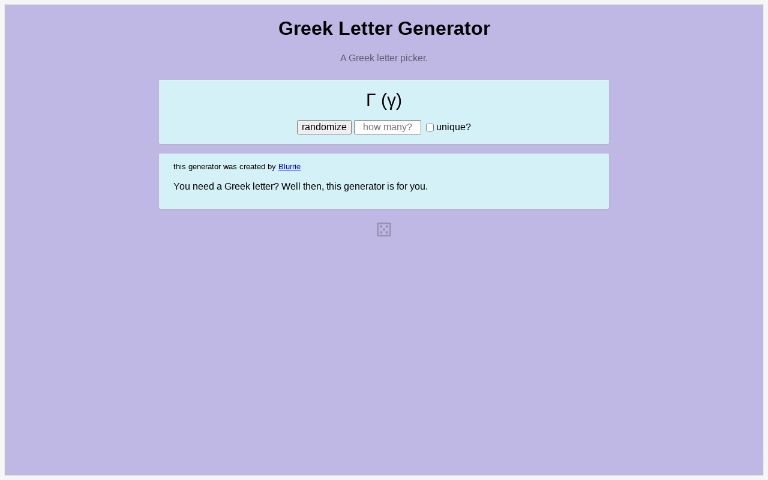 Greek Letter Generator