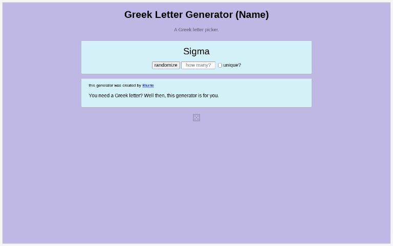 Greek Letter Generator (Name)