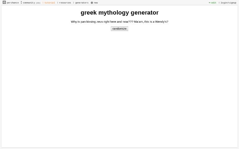 greek mythology generator