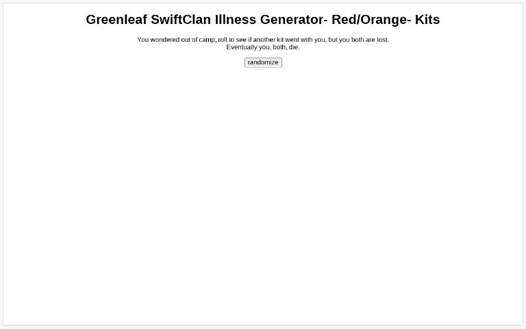 Greenleaf SwiftClan Illness Generator- Red/Orange- Kits