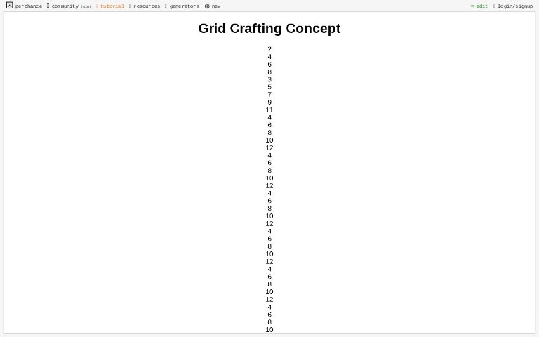 Grid Crafting Concept ― Perchance Generator