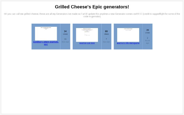 Grilled Cheese's Epic generators!