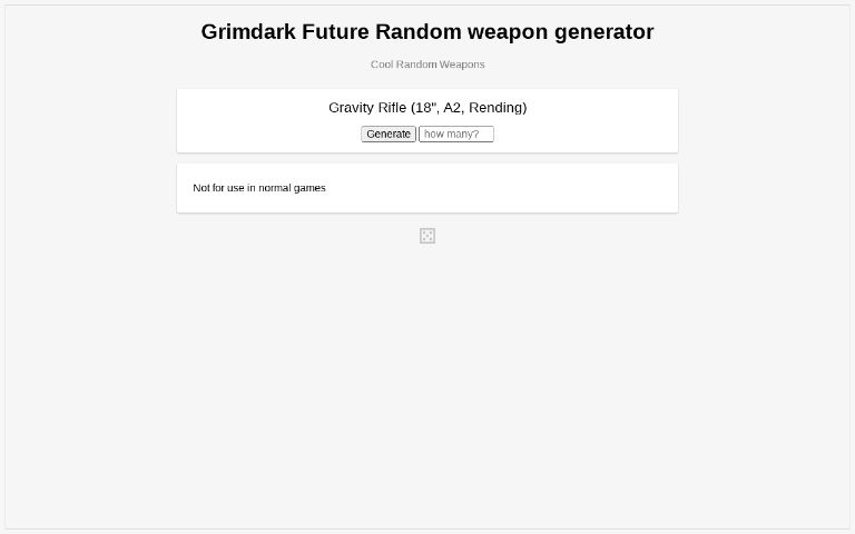 Grimdark Future Random weapon generator