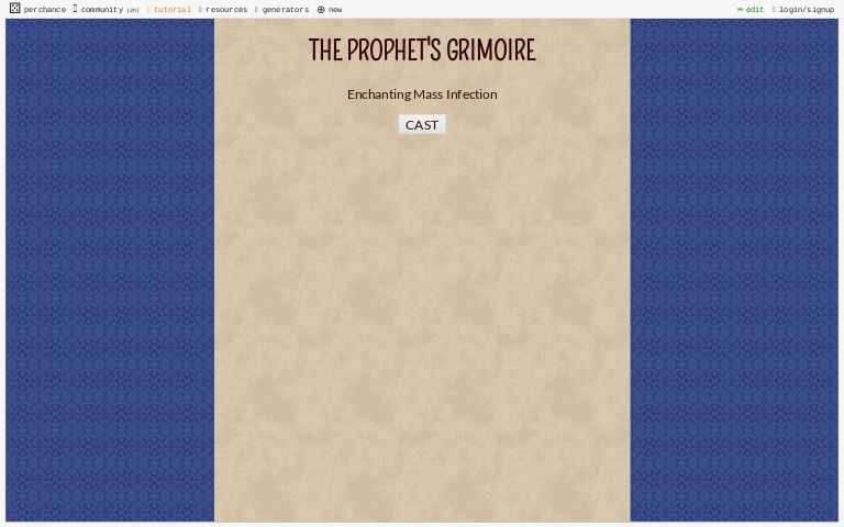 THE PROPHET'S GRIMOIRE ― Perchance Generator