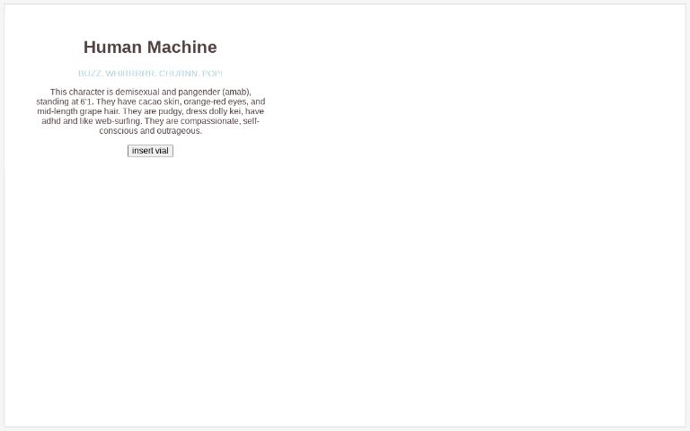 Human Machine ― Perchance Generator