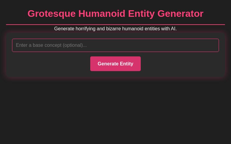 Grotesque Humanoid Entity Generator