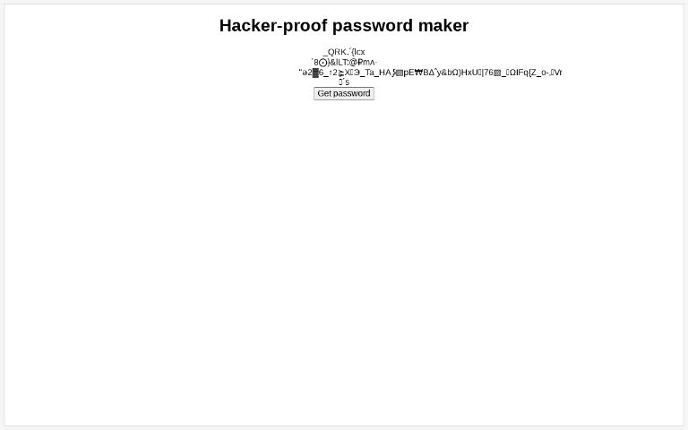 Hacker-proof password maker ― Perchance Generator