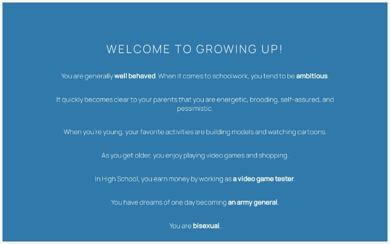 growing up ― Perchance Generator