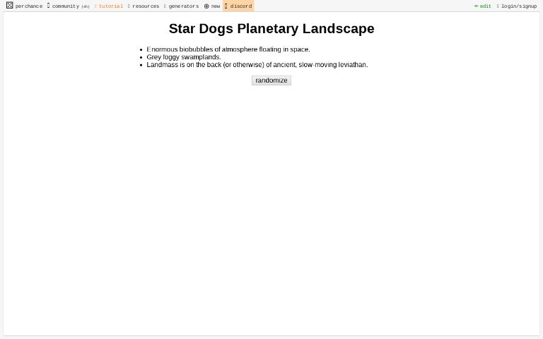 Star Dogs Planetary Landscape ― Perchance Generator