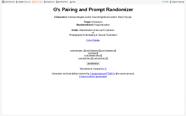G's Pairing and Prompt Randomizer ― Perchance Generator