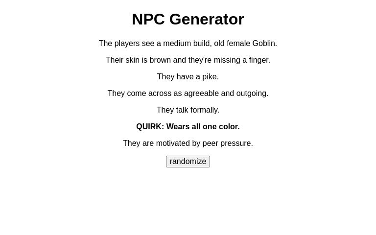 NPC Generator