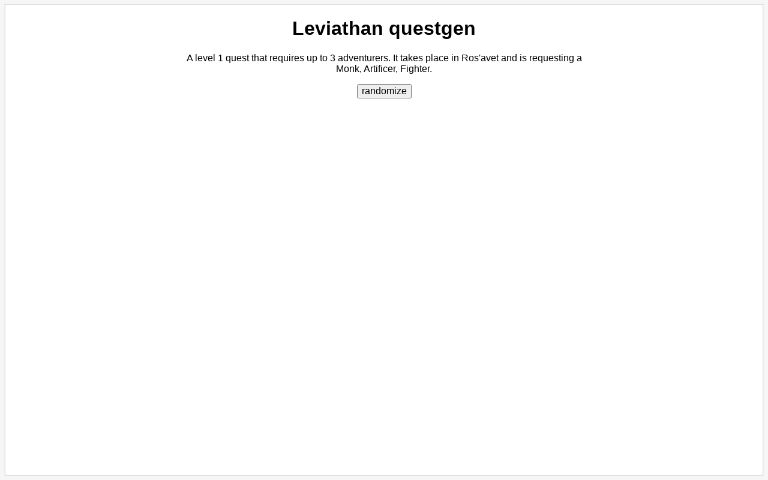 Leviathan questgen ― Perchance Generator