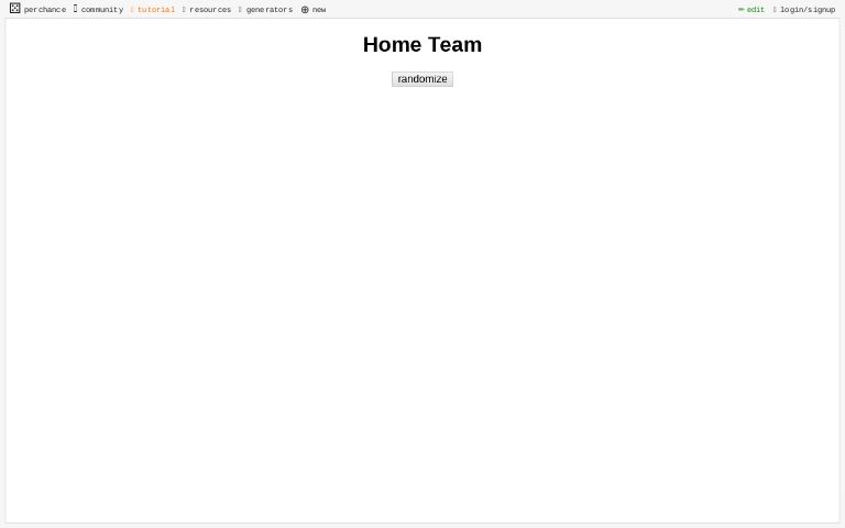 Home Team ― Perchance Generator