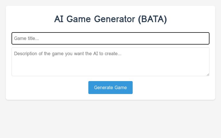 AI Game Generator (BATA)