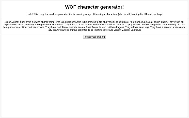 WOF character generator!