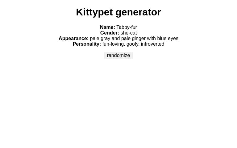 Kittypet generator