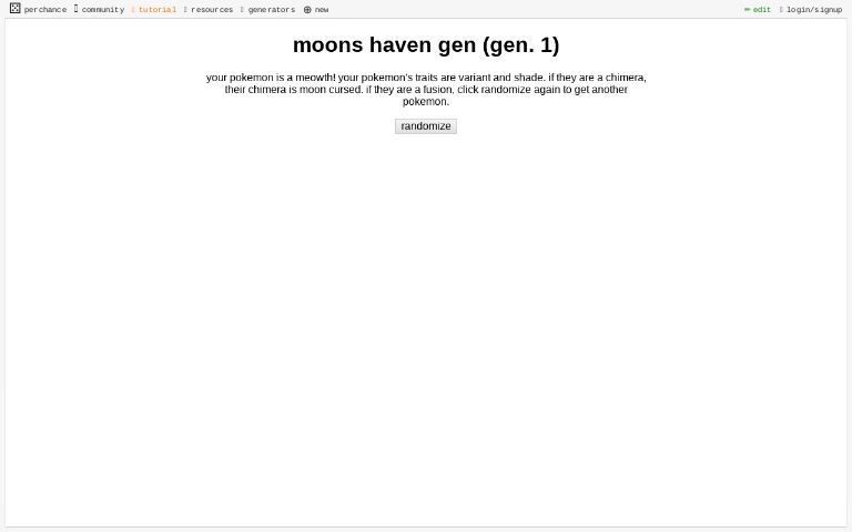 moons haven gen (gen. 1) ― Perchance Generator
