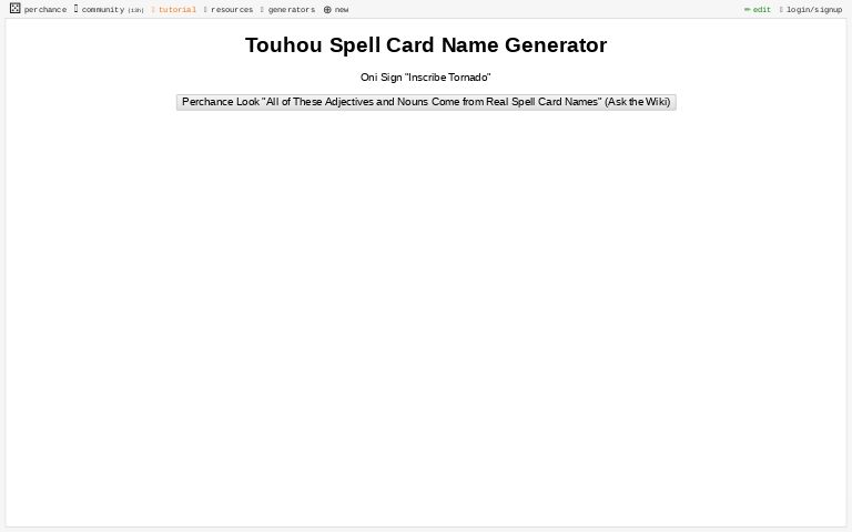 Touhou Spell Card Name Generator