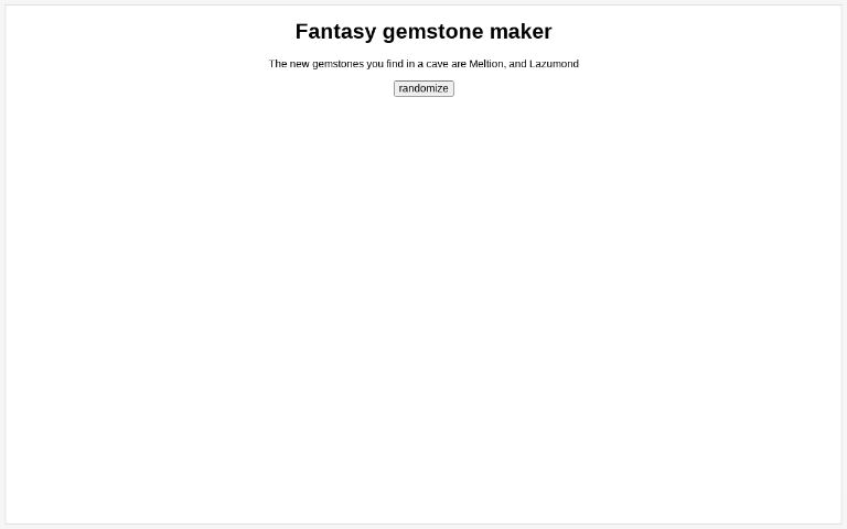 Fantasy gemstone maker ― Perchance Generator