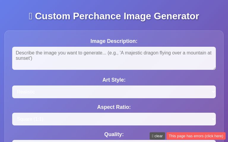 🎨 Custom Perchance Image Generator