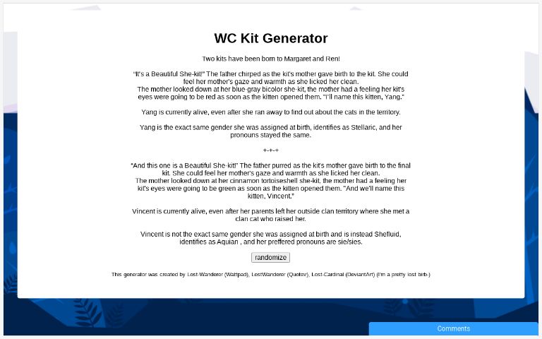 WC Kit Generator
