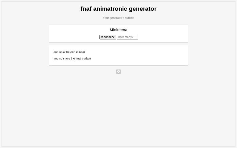 fnaf animatronic generator