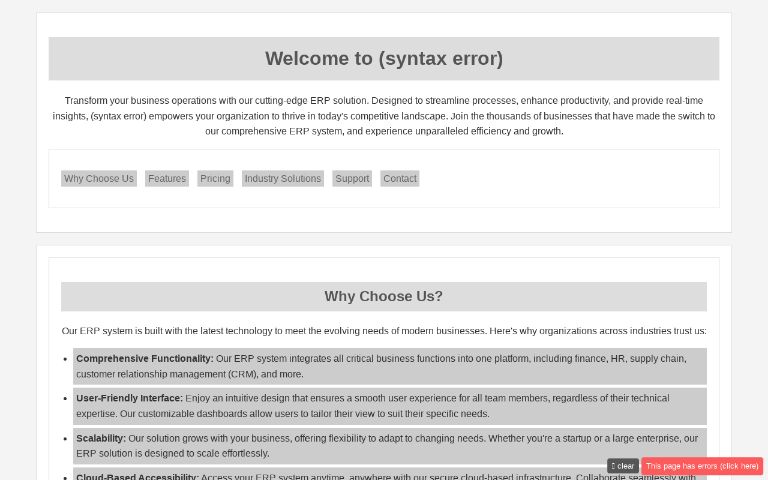 Welcome to (syntax error) ― Perchance Generator