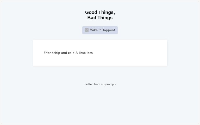 Good Things, Bad Things ― Perchance Generator