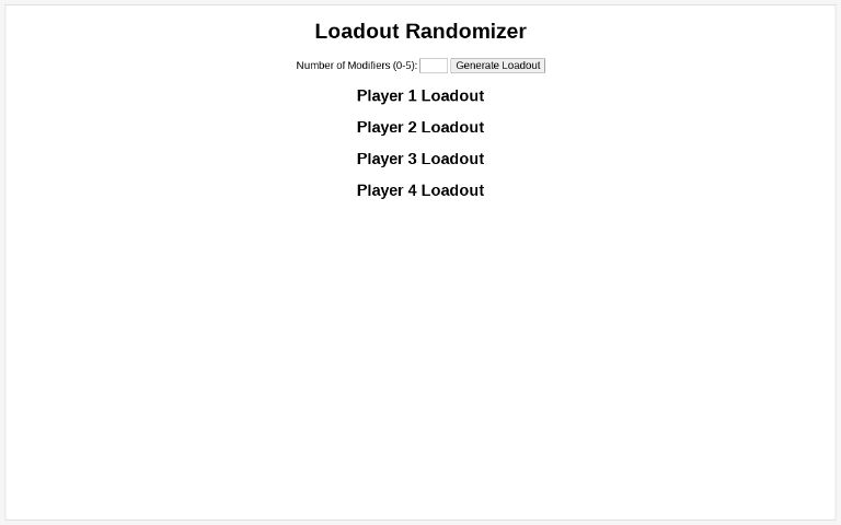 Loadout Randomizer ― Perchance Generator