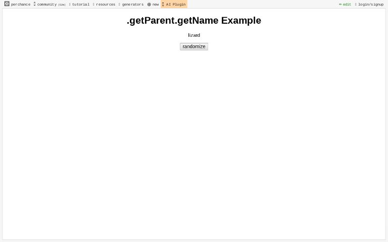 .getParent.getName Example ― Perchance Generator